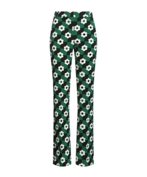 MAXCO. Max&co. Green Check Floral Printed Casual Trousers