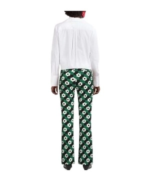 MAXCO. Max&co. Green Check Floral Printed Casual Trousers