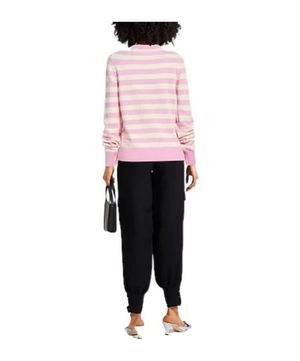 GANNI Striped Knit Jumper With Bunny Graphic