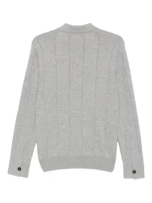 Eleventy Ribbed Polo Shirt - Light Gray