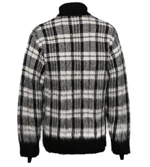 Helmut Lang Brushed Plaid Turtleneck Sweater
