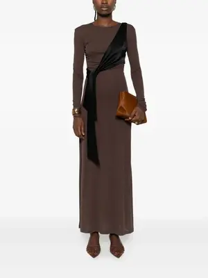 Nanushka Draped Tie-belt Maxi Dress - Green