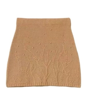TWINSET Floral Embroidered Knitted Mini Skirt - Nude