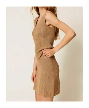 TWINSET Floral Embroidered Knitted Mini Skirt - Nude
