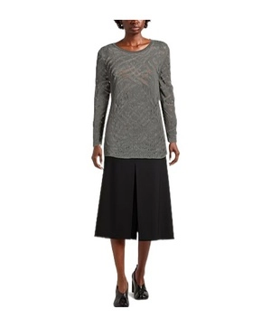 MAXCO. Max&co. Crochet-knit Long Sleeve Crewneck Top