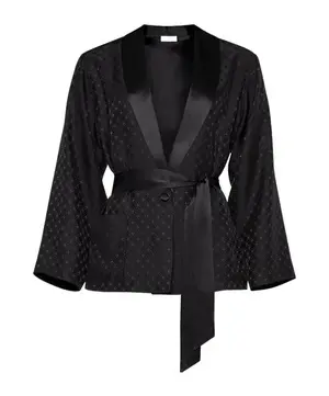 ERES Velours Geometric-pattern Lounge Cardigan