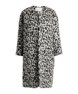 Isabel Marant Étoile Leopard Print Long Sleeve Coat - Black