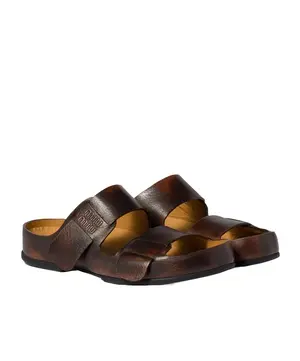 Miu Miu Bleached Leather Round-toe Slippers