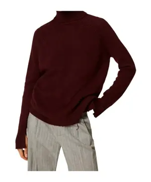 TWINSET High Neck Ribbed Jumper - Brown