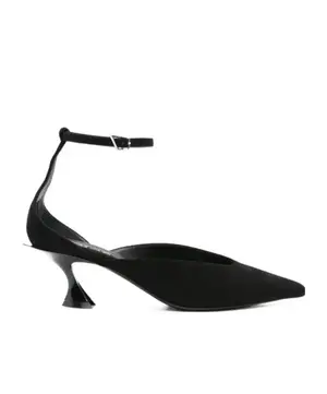 MUGLER 55mm Fang Ankle-strap Pumps - Black
