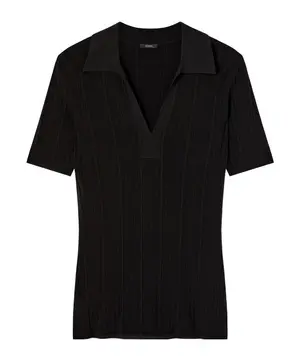 JOSEPH Ribbed Polo-neck Top