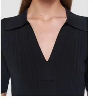 JOSEPH Ribbed Polo-neck Top