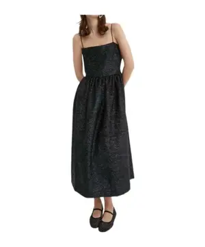 Stine Goya Square Neck Midi Dress - Black