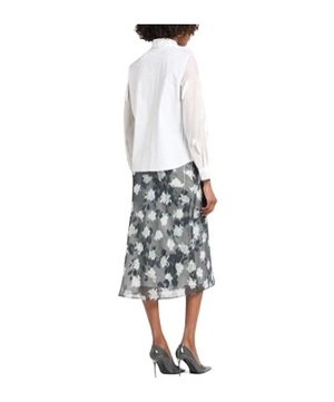 MAXCO. Max&co. Ink Floral Print Chiffon Midi Skirt