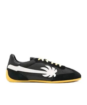 Palm Angels Pa 5 Palm-tree Leather Sneakers - Black