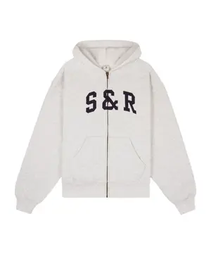 SPORTY  RICH Sporty & Rich Logo Zip Hoodie