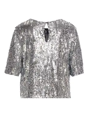 ANIYE BY Sequin Embellished Short-sleeve Top - Gray