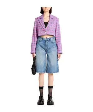 GANNI Plaid Single-breasted Blazer