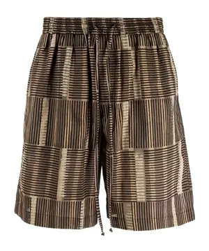 Nanushka Striped Elasticated-waist Shorts - Black