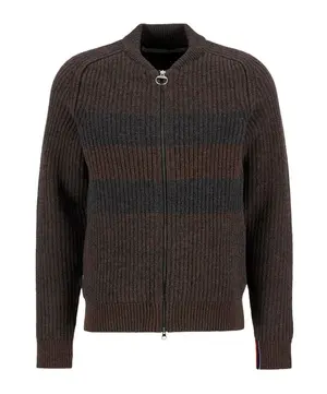 Barbour X Paul Smith Striped-pattern Cardigan - Rustic