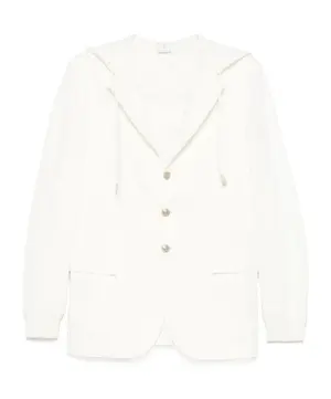 Eleventy Hooded Blazer - White