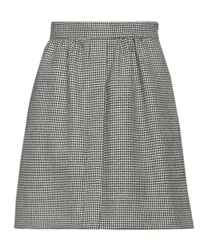 Max Mara Houndstooth Flannel Flared Skirt