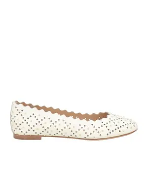 Chloé Perforated Ballet Flats With Studs