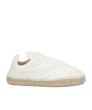 MAISON MARGIELA Canvas And Straw Woven Shoes - White