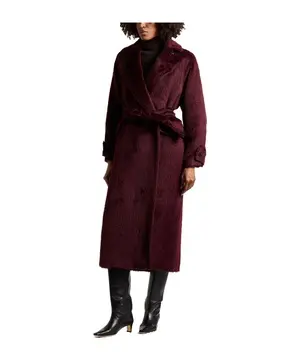 Max Mara Belted Long Sleeve Coat - Brown