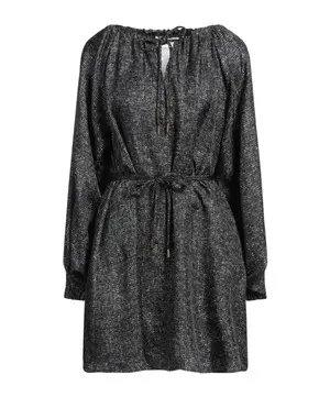Max Mara Long Sleeve Tie Neck Dress With Pocket Detail