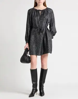 Max Mara Long Sleeve Tie Neck Dress With Pocket Detail