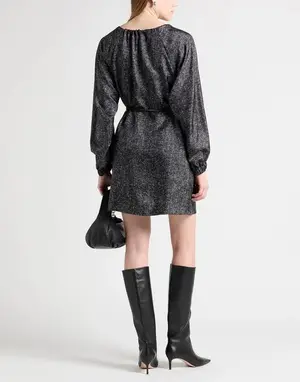 Max Mara Long Sleeve Tie Neck Dress With Pocket Detail