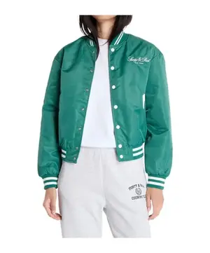SPORTY  RICH Sporty & Rich Striped Buttoned Varsity Jacket
