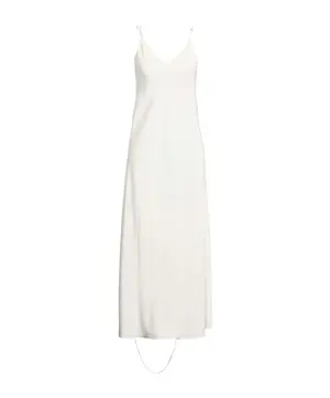 MAISON MARGIELA Satin Spaghetti Strap Dress - White