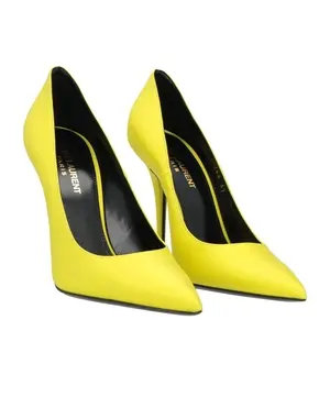 Saint Laurent Satin Pointed Toe Stiletto High Heel Pumps