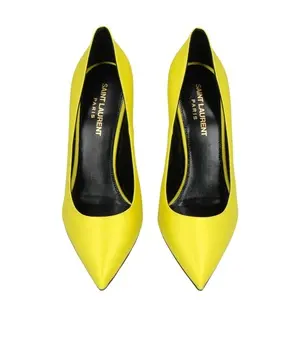 Saint Laurent Satin Pointed Toe Stiletto High Heel Pumps