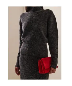 Closed Mock-neck Long-sleeve Sweater