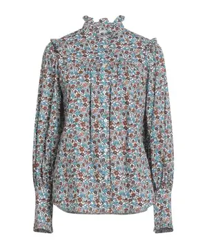MAX MARA Floral Print Ruffled High-neck Blouse