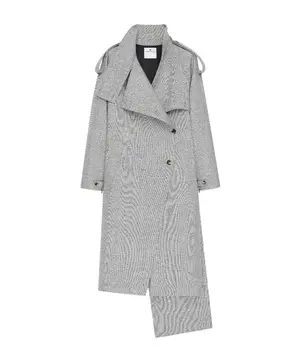 COURREGES Oblique Asymmetric Wool Coat - Gray