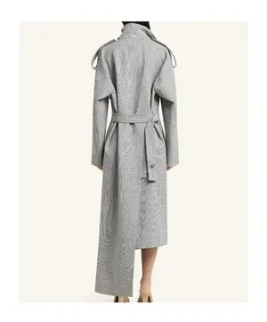 COURREGES Oblique Asymmetric Wool Coat - Gray