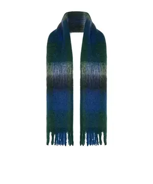 THE ROW Plaid Scarf - Blue