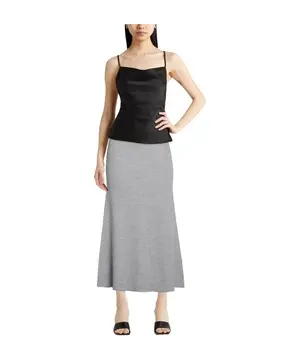 Max Mara Lightweight Wool Ribbed Knit Skirt