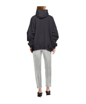Balenciaga Oversized Hoodie With Graphic Print - Black