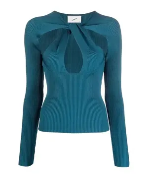 Coperni Cut-out Knitted Top - Blue