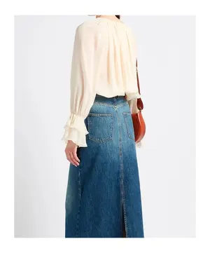Chloé Bohemian-style Long-sleeve Shirt With Appliqués And Lace Trims