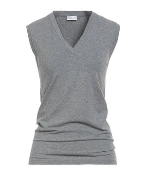 Brunello Cucinelli Sleeveless V-neck Jersey Top