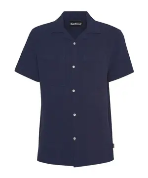 Barbour Revere-collar Pocket Shirt - Navy Blue