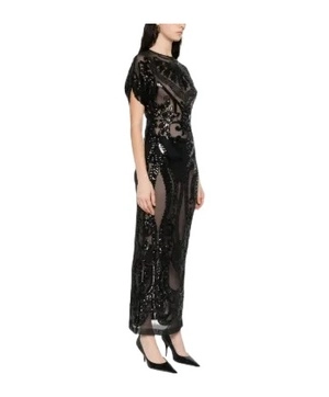 Norma Kamali Sequin-embellished Cap-sleeve Midi Dress