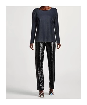 Max Mara Long-sleeved Metallic Knit Top