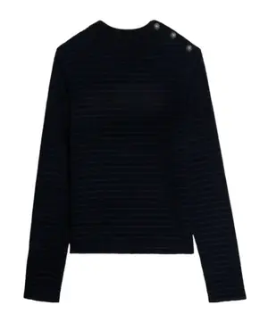 Zadig&Voltaire Striped Button-detailed Sweater - Black